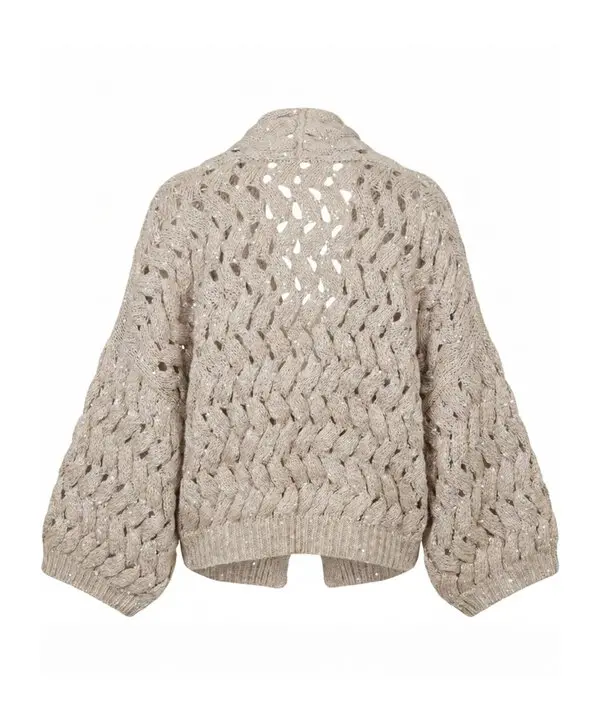 Brunello Cucinelli Silk And Linen Dazzling Waves Cardigan