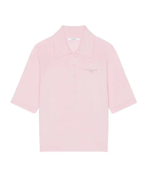 Givenchy Polo In Cotton And Silk - Light Pink