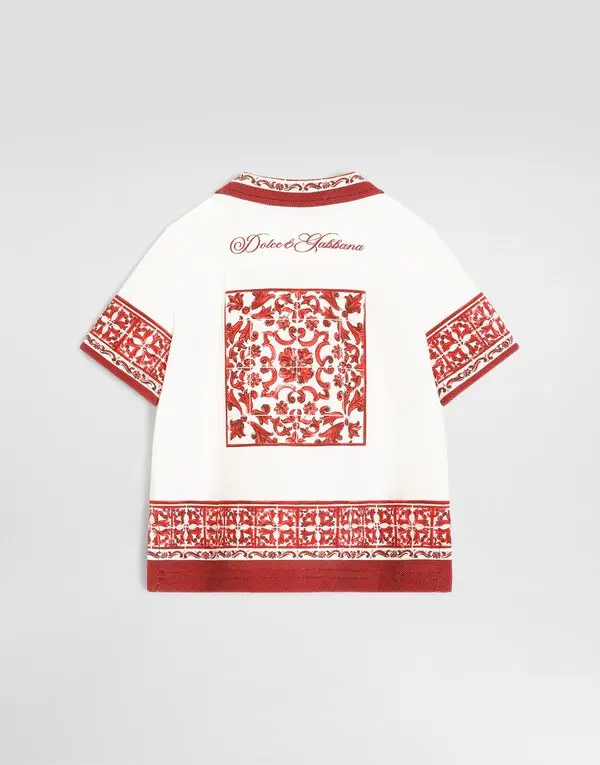 Dolce & Gabbana Majolica-print Double Piqué Shirt