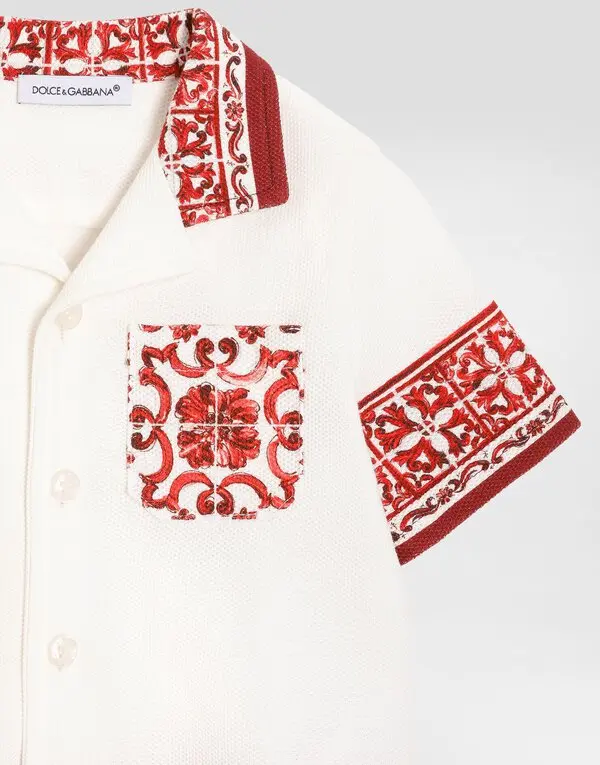 Dolce & Gabbana Majolica-print Double Piqué Shirt