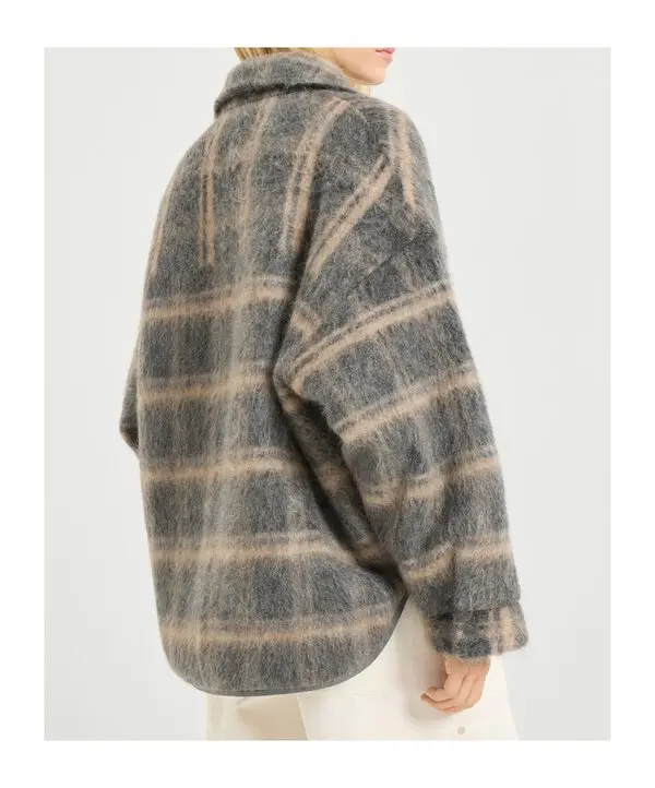 Brunello Cucinelli Checked Zip-up Knitted Jacket