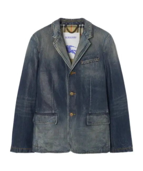 Burberry Coated Denim Tailored Jacket
