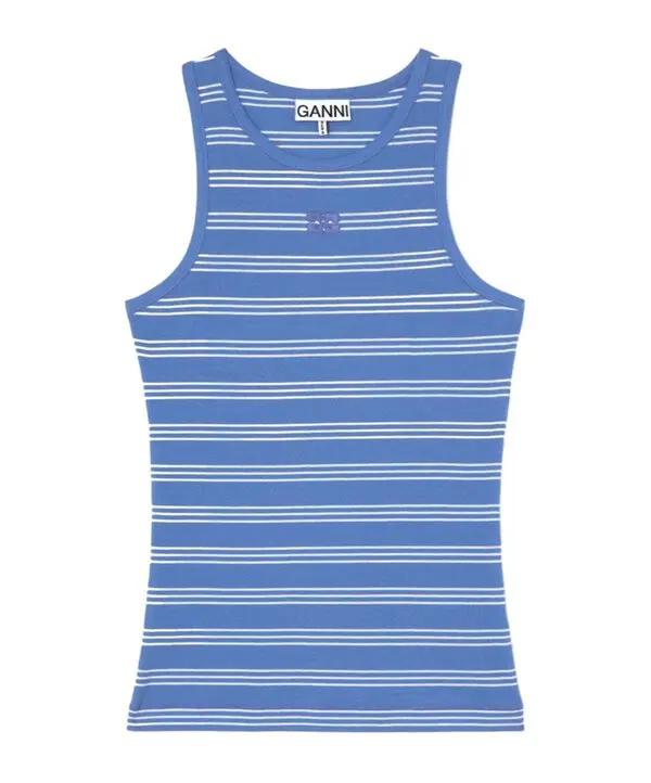 GANNI Tank Top With Stripes
