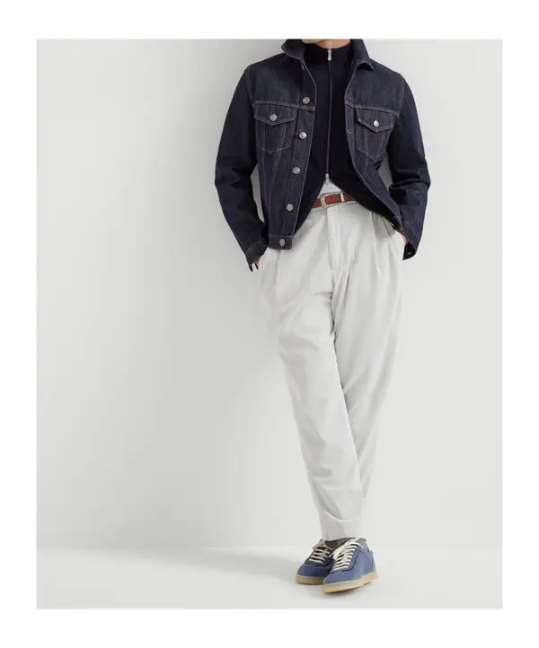 Brunello Cucinelli Zip-up Long-sleeved Cardigan - Dark Blue