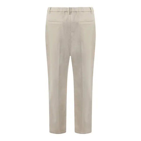 Brunello Cucinelli Pleated Relaxed Fit Trousers With Monili Embroidery - Cool Beige