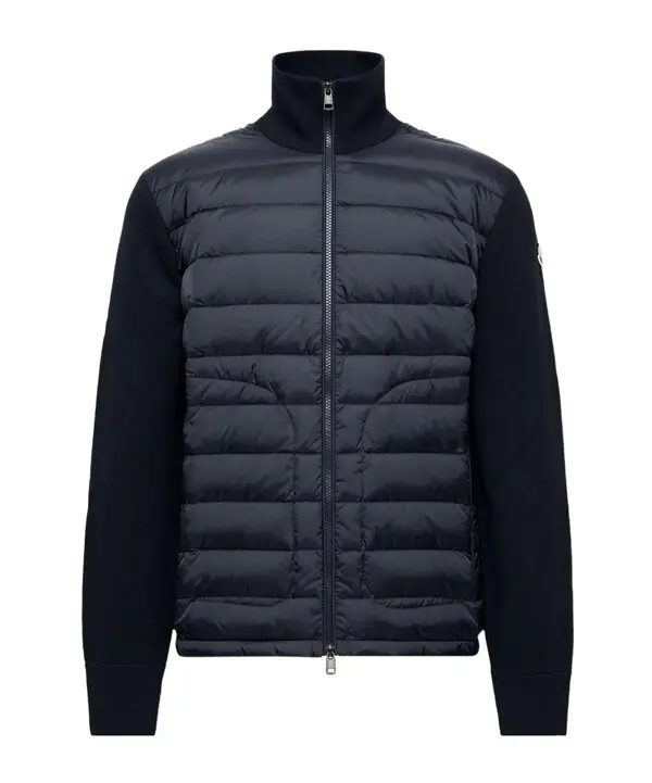 Moncler Padded Zip-up Cardigan - Navy Blue