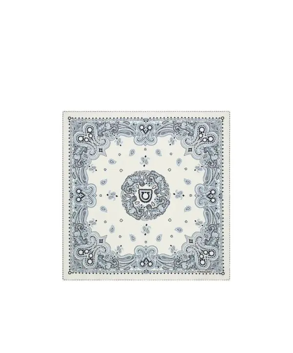 FERRAGAMO Arabesque Print Silk Scarf