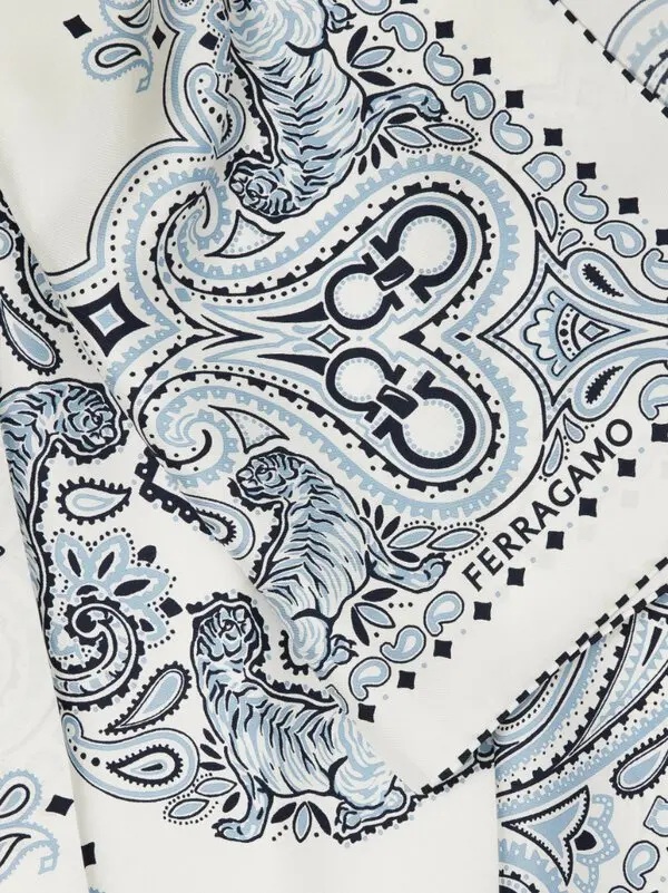 FERRAGAMO Arabesque Print Silk Scarf