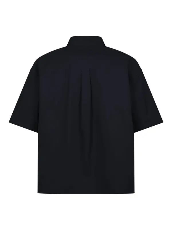 Loewe Anagram-embroidered Short-sleeve Shirt - Deep Navy Blue