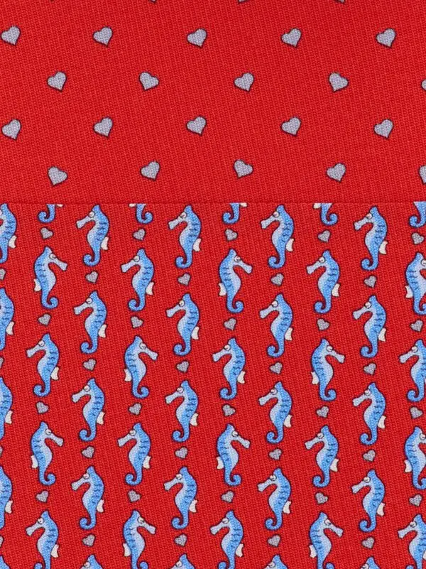 FERRAGAMO Seahorse Print Silk Tie
