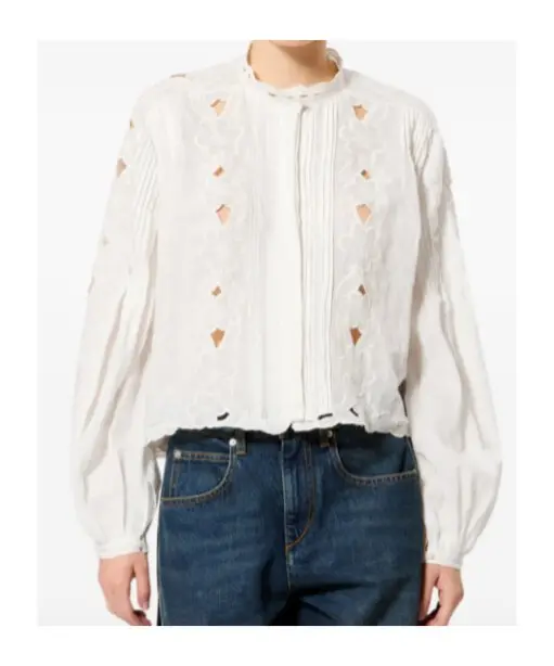 Isabel Marant Étoile Rubra Broderie-anglaise Top - White
