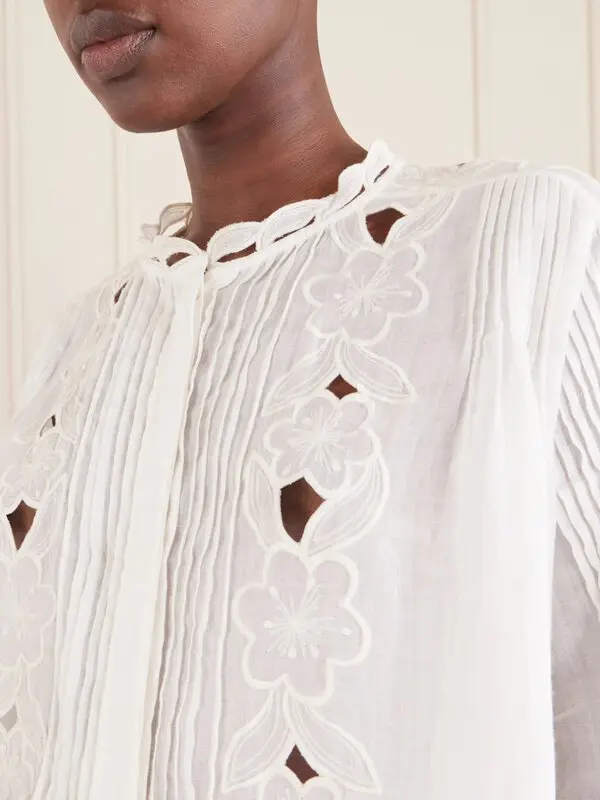 Isabel Marant Étoile Rubra Broderie-anglaise Top - White