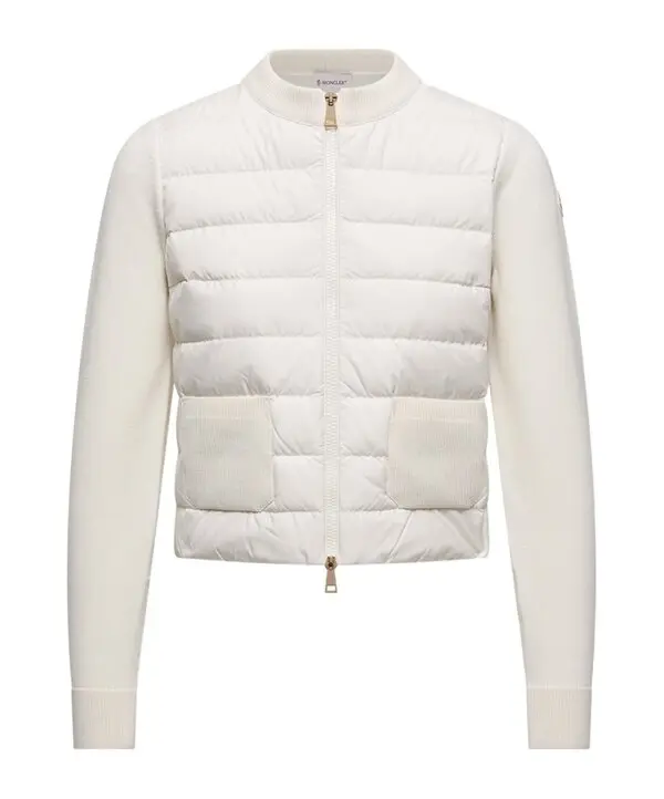 Moncler Wool Padded Zip-up Cardigan