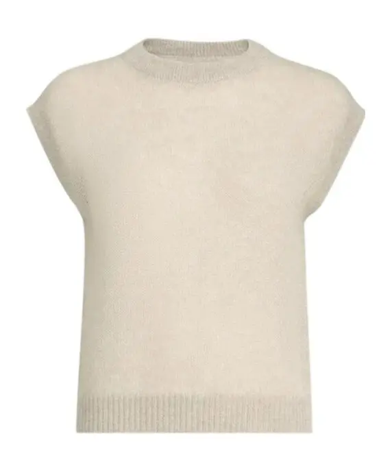 Brunello Cucinelli Sparkling Mohair And Wool Knit Vest - Ivory