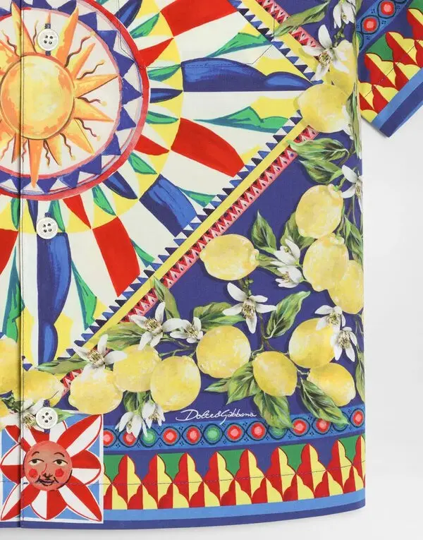 Dolce & Gabbana Carretto-print Poplin Shirt