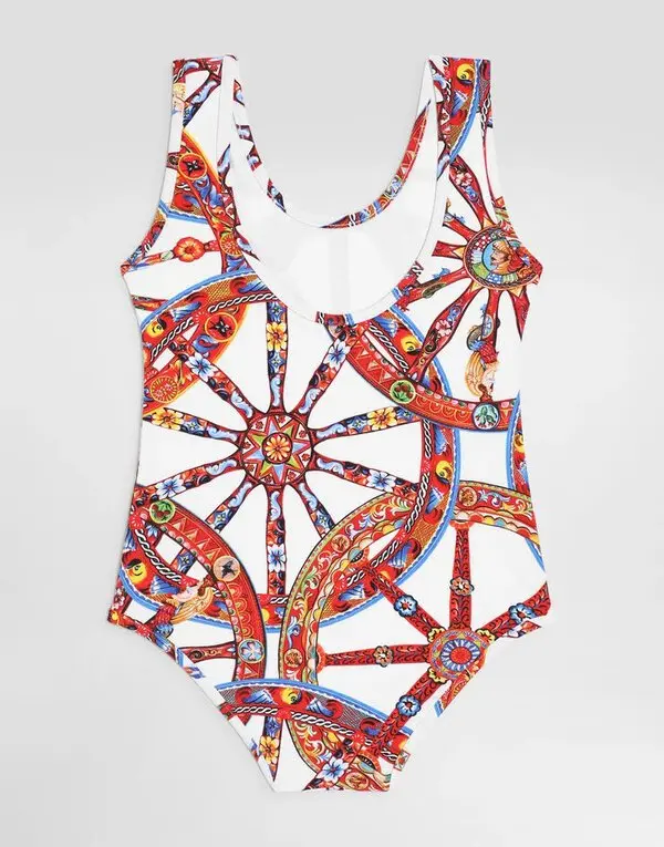 Dolce & Gabbana Carretto-print One-piece Swimsuit