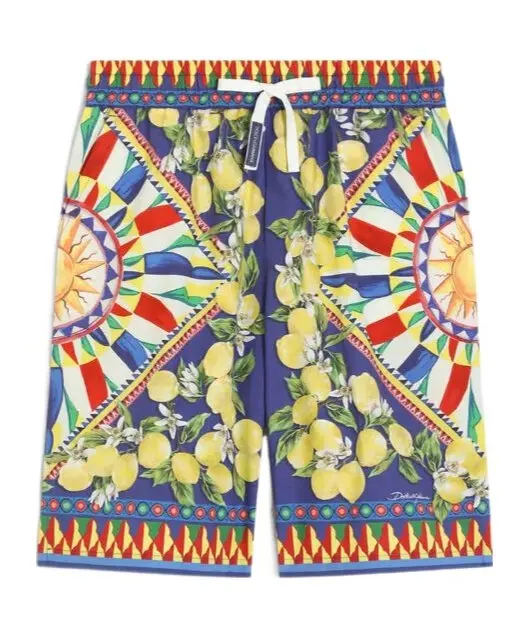 Dolce & Gabbana Carretto-print Poplin Bermuda Shorts