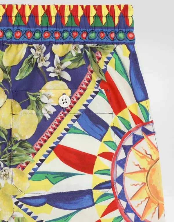 Dolce & Gabbana Carretto-print Poplin Bermuda Shorts