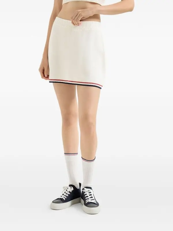 Brunello Cucinelli Cotton Piqué-effect Knit Mini Skirt