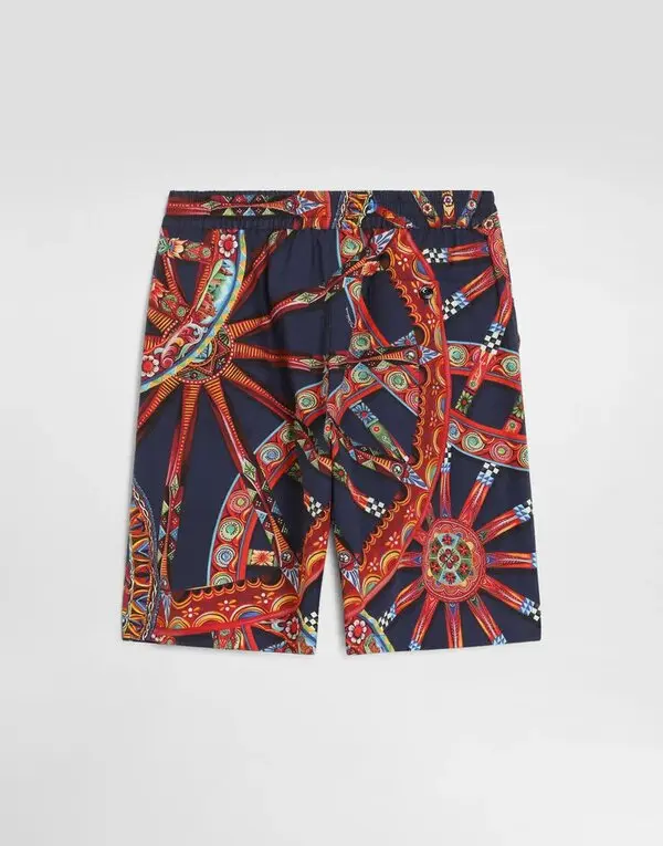Dolce & Gabbana Carretto-print Poplin Bermuda Shorts