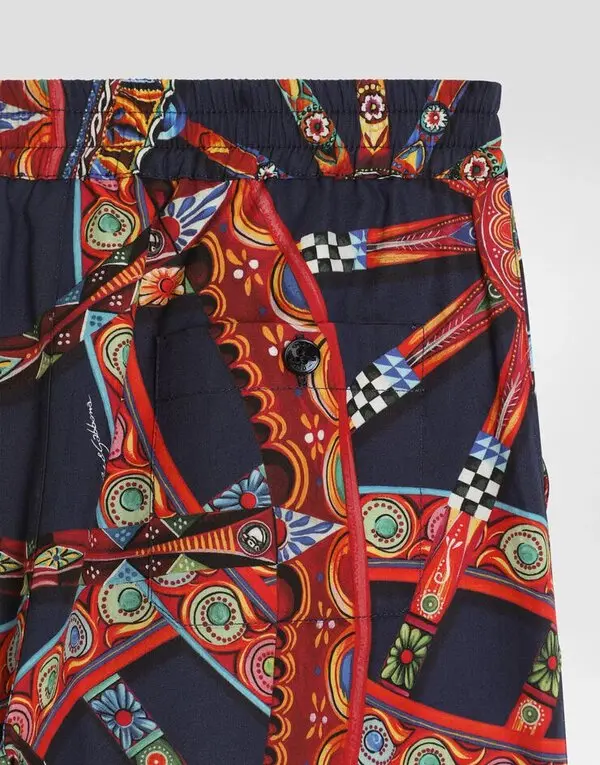 Dolce & Gabbana Carretto-print Poplin Bermuda Shorts