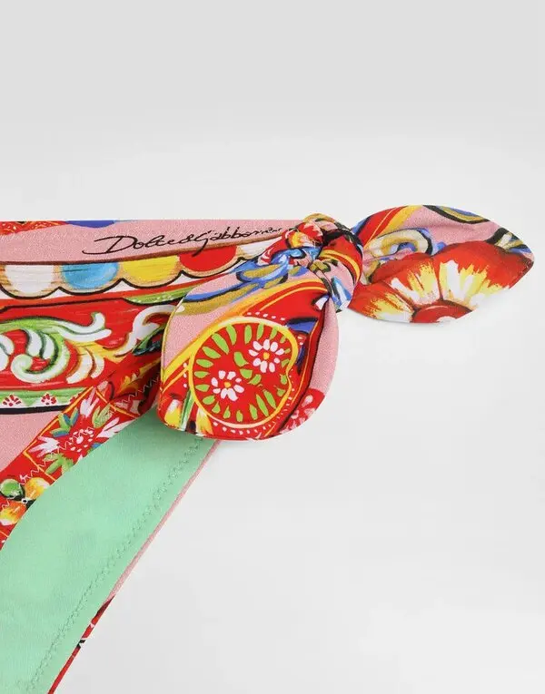 Dolce & Gabbana Carretto Print Triangle Bikini