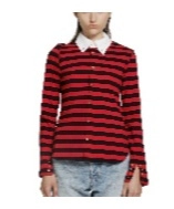 Celine Striped Cotton Jersey Shirt With Contrasting Collar