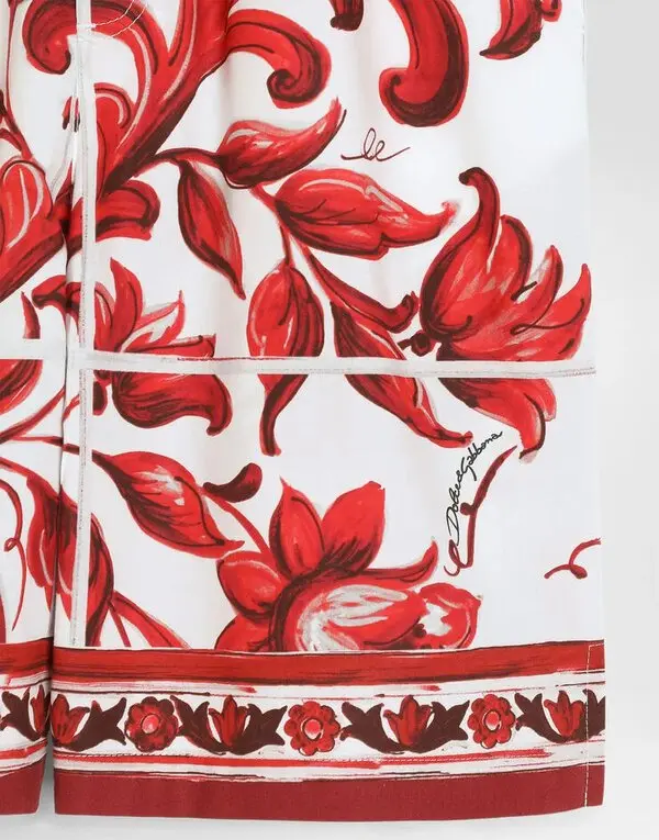 Dolce & Gabbana Majolica-print Poplin Bermuda Shorts