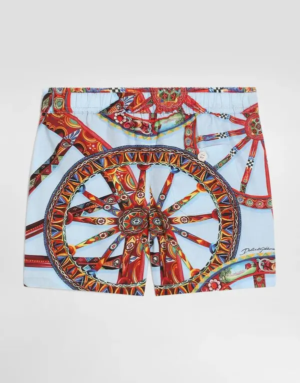 Dolce & Gabbana Carretto-print Poplin Bermuda Shorts