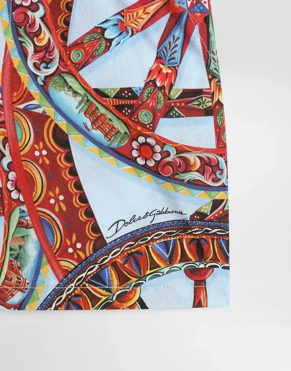 Dolce & Gabbana Carretto-print Poplin Bermuda Shorts