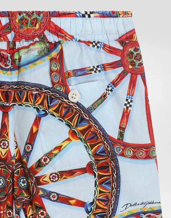 Dolce & Gabbana Carretto-print Poplin Bermuda Shorts