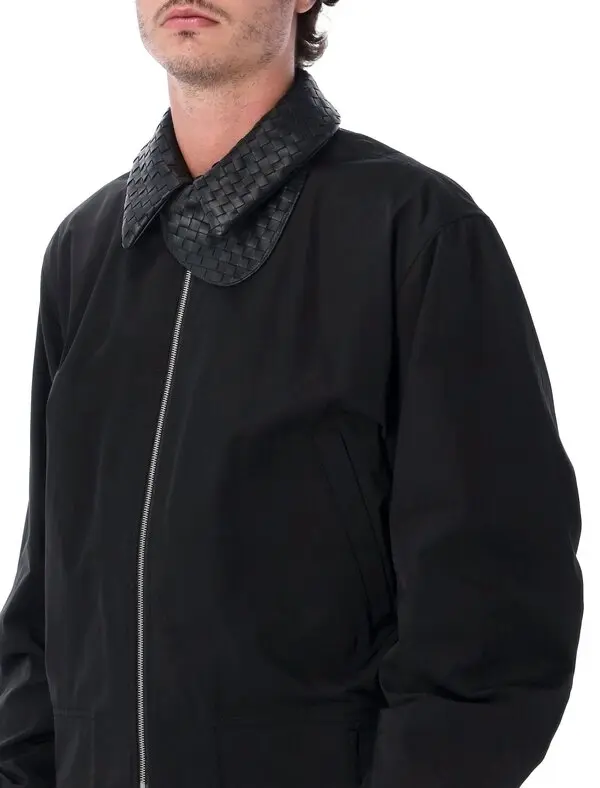 Bottega Veneta Intrecciato Collar Bomber Jacket