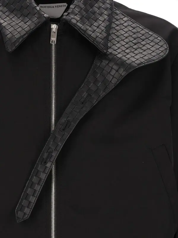 Bottega Veneta Intrecciato Collar Bomber Jacket