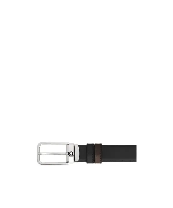 Montblanc 30 Mm Reversible Belt In Meisterstück Leather With Rectangular Buckle