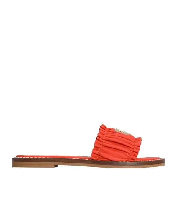 Dolce & Gabbana Flat Nappa-leather Slippers - Orange