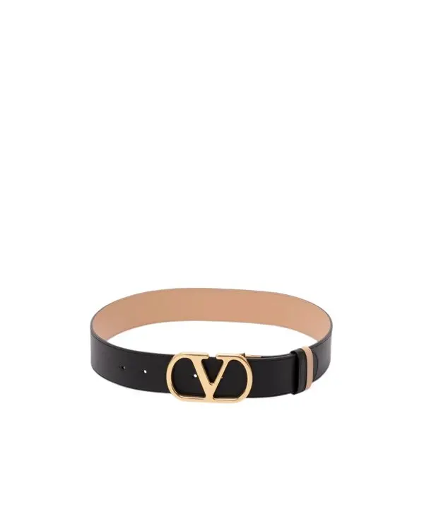 Valentino Garavani Vlogo Leather Belt - Nude