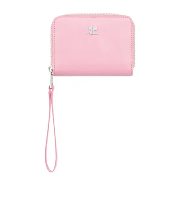 COURREGES Zipped Leather Compact Wallet