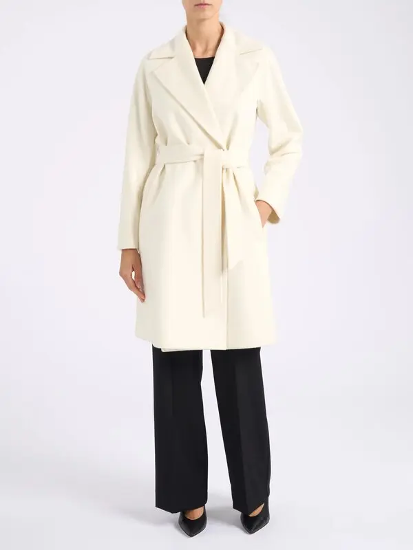 Max Mara Belted Coat - White