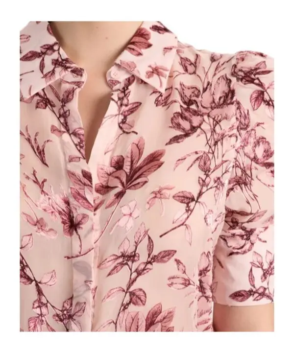ALICEOLIVIA Willa Puffed-sleeve Floral Shirt