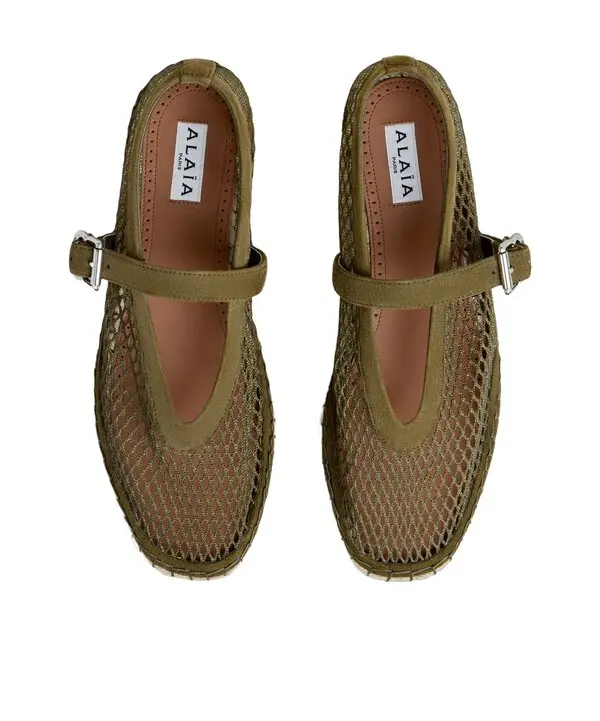 Alaïa Espadrilles With Fishnet And Buckled Straps
