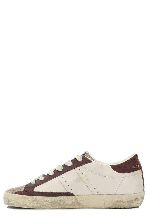 GOLDEN GOOSE Super Star Low-top Sneakers - Shiny Cream/beige/burgundy