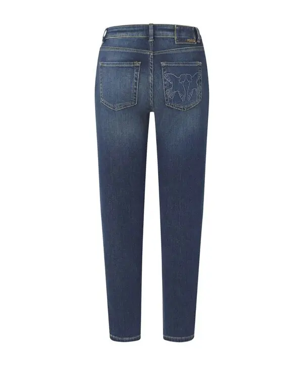 Pinko Belt-loop Jeans In Medium Wash Denim