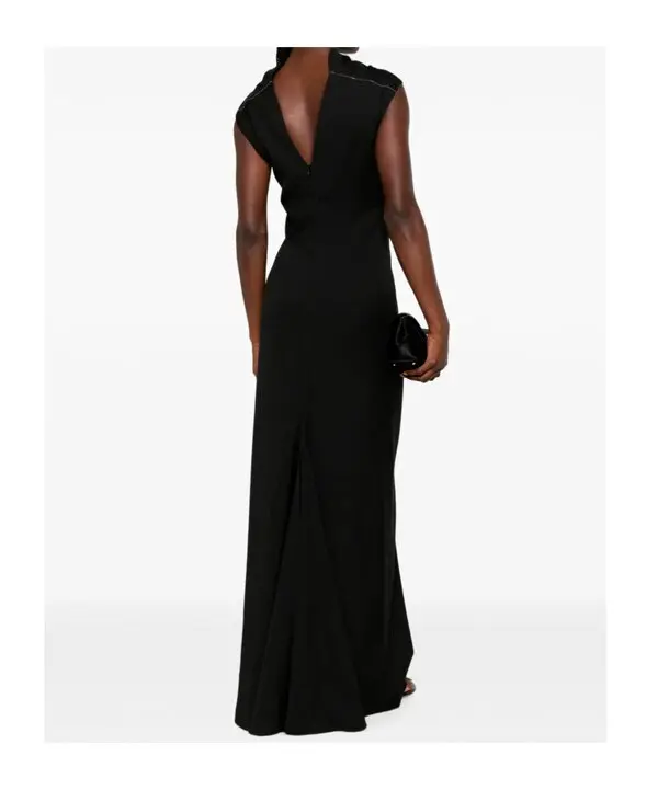 Brunello Cucinelli Monili-trim V-back Gown