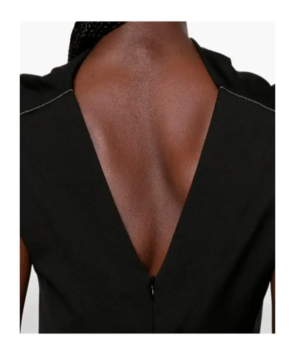 Brunello Cucinelli Monili-trim V-back Gown