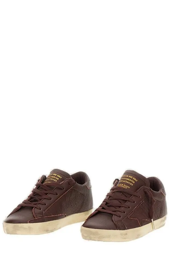 GOLDEN GOOSE Super Star Lace-up Sneakers - Bordeaux