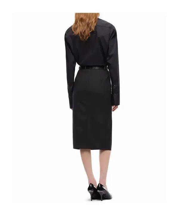 Pinko Lace-up Front-slit Skirt