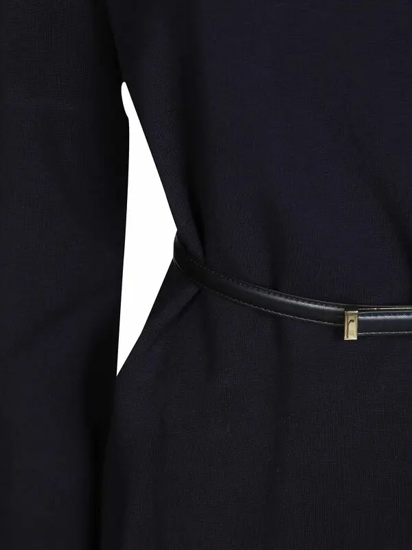 Max Mara Dente Contrast-trim Belted Cardigan - Navy Blue
