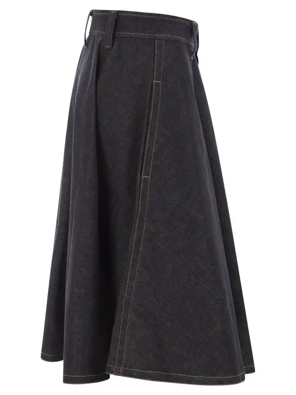 Brunello Cucinelli Monili-embellished Flared Midi Skirt - Black