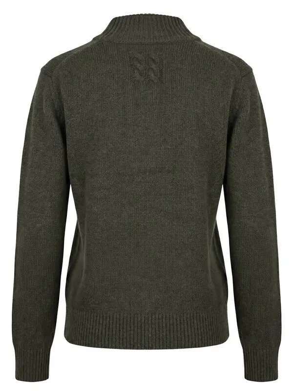 NILI LOTAN Button-placket High-neck Sweater - Black