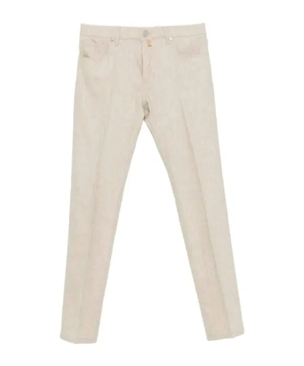 Jacob Cohen Straight-leg Wool Trousers - Mel.med Beige
